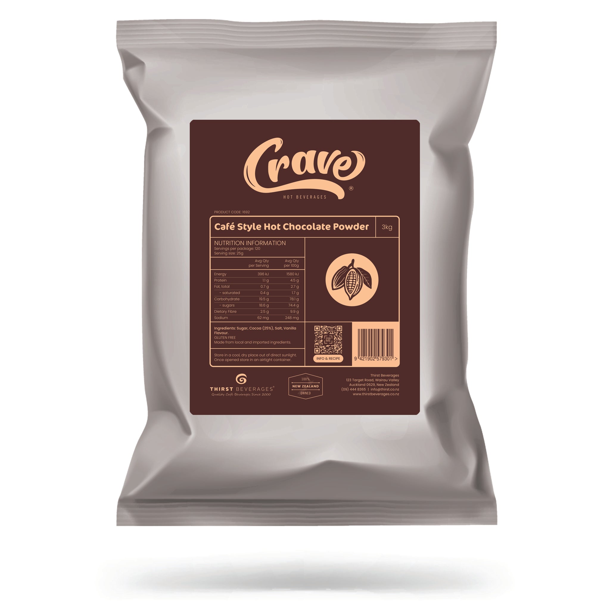 Crave - Cafe Style Hot Chocolate Powder - 3kg – Thirst Beverages